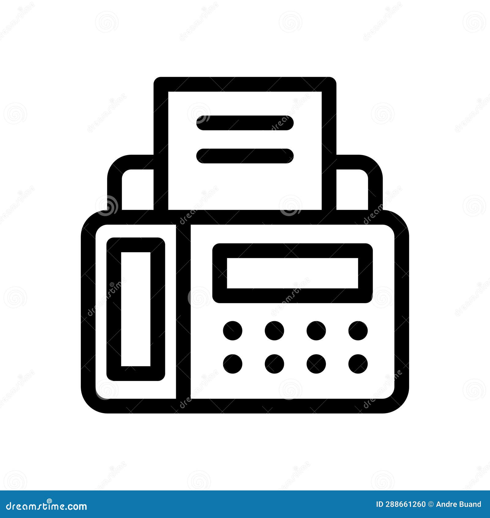 Fax Line Icon Illustration Vector Graphic Stock Vector - Illustration ...