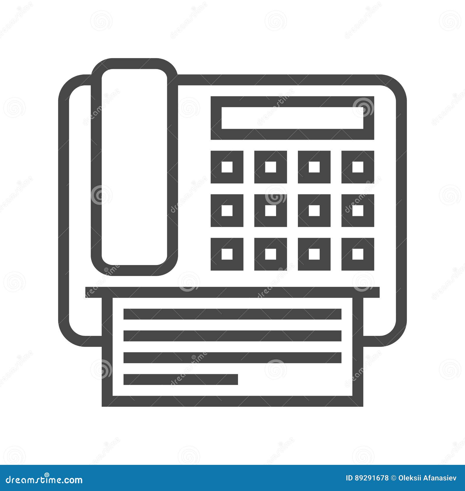 Fax Line Icon stock vector. Illustration of message, flat - 89291678
