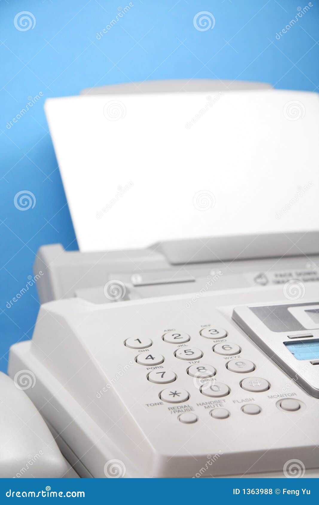 Fax machine stock photo. Image of paper, phone, electronic - 1363988
