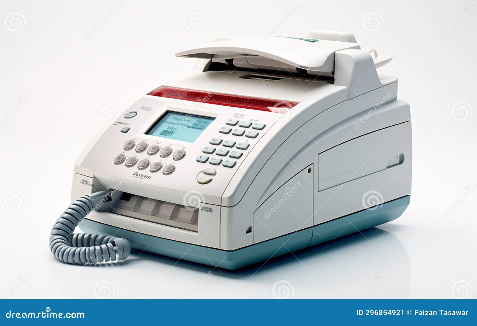 Fax Machine Displayed on a Blank White Surface -Generative Ai Stock ...