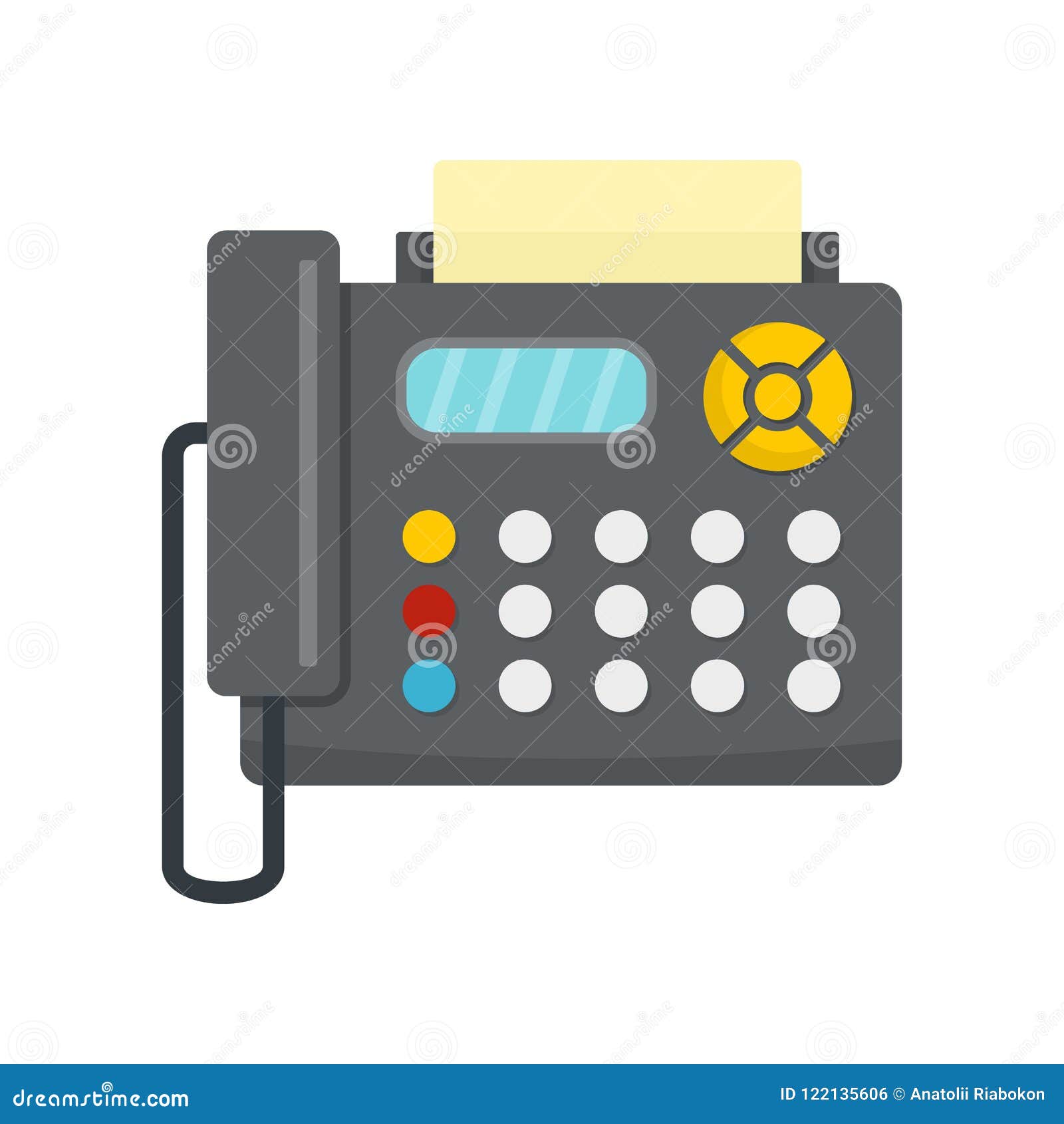 Fax Machine Icon, Flat Style Stock Vector - Illustration of call ...