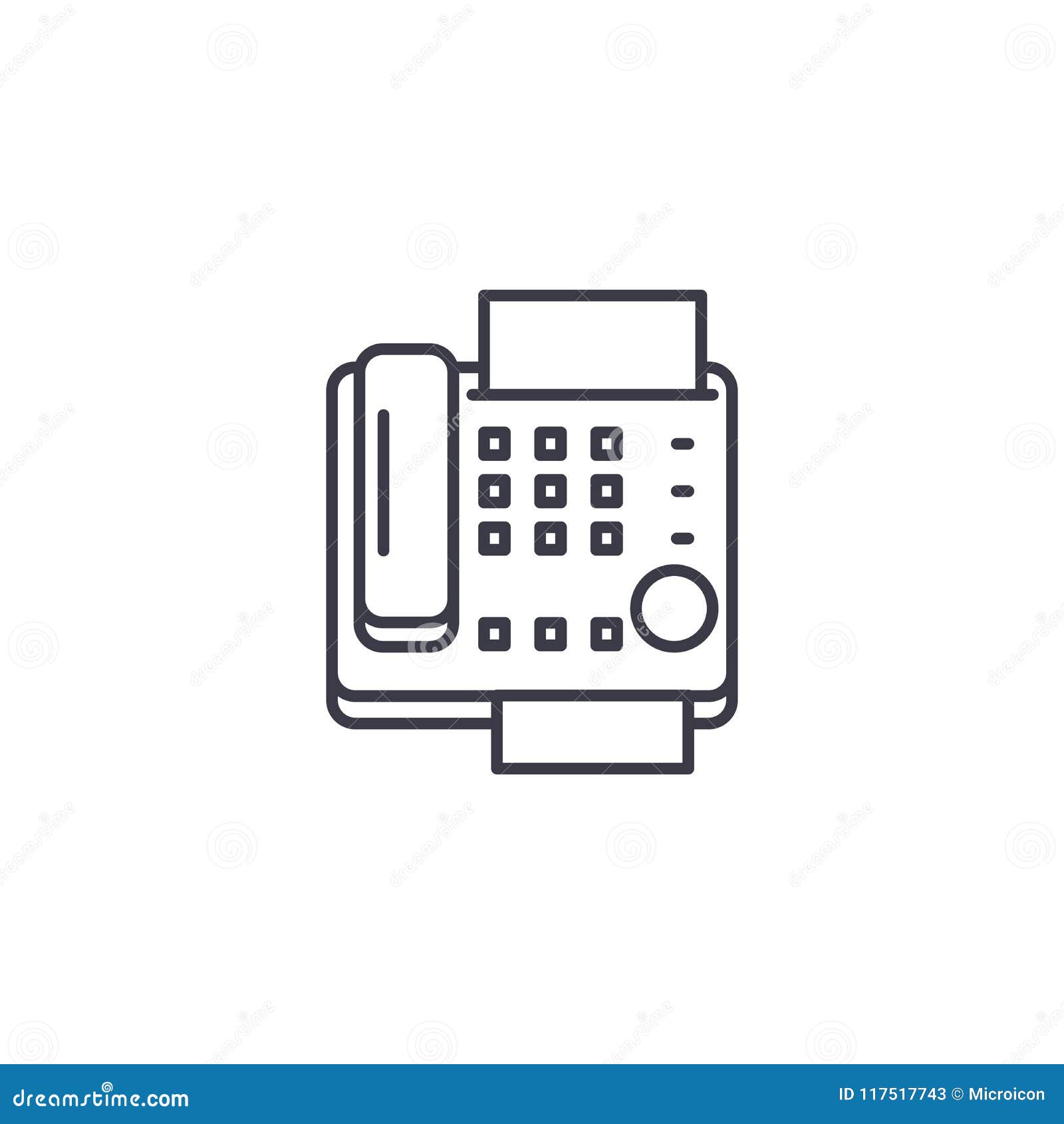 Fax Machine Linear Icon Concept. Fax Machine Line Vector Sign, Symbol ...
