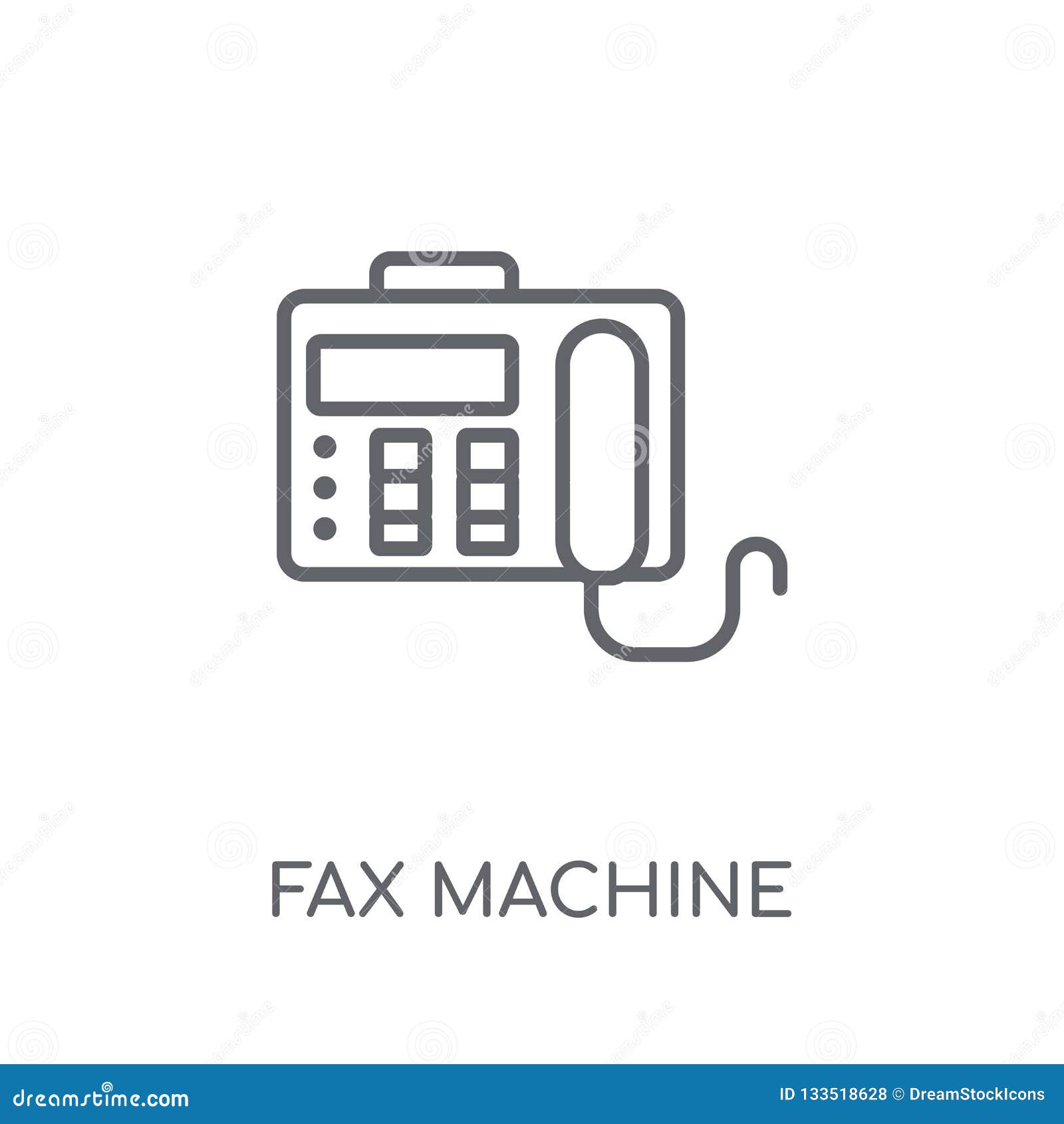 Fax Machine Linear Icon. Modern Outline Fax Machine Logo Concept Stock ...