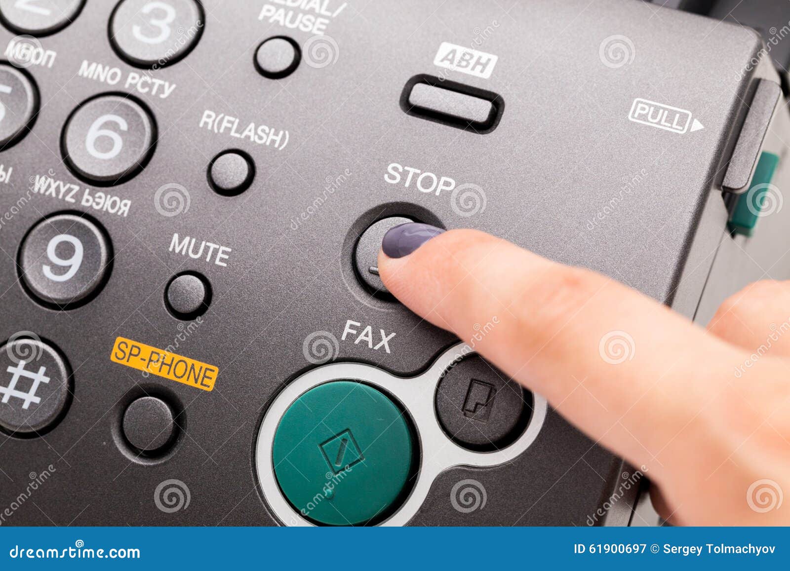 Fax machine stock image. Image of facsimile, black, hand - 61900697