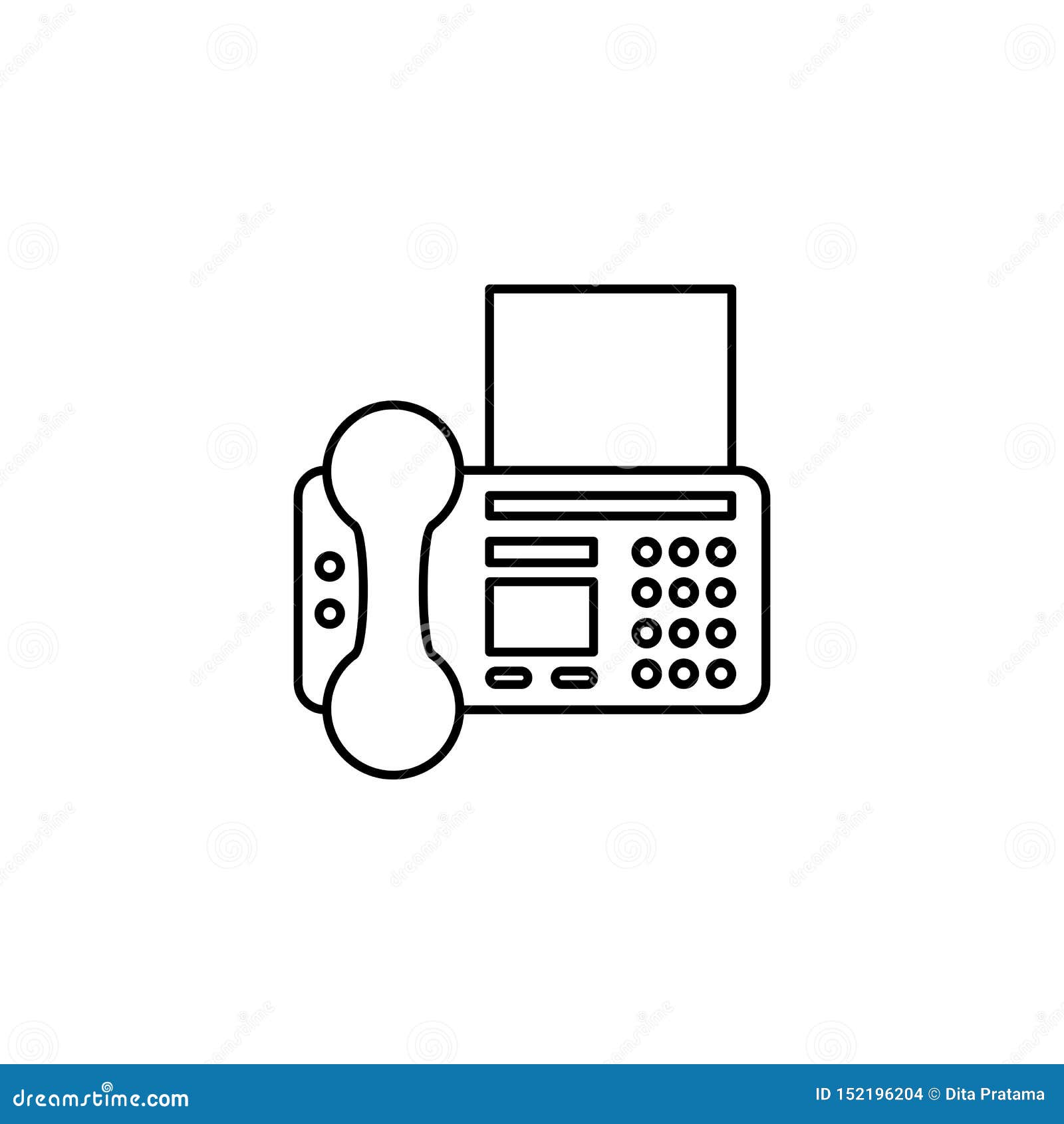 Fax machine outline icon. stock illustration. Illustration of print ...