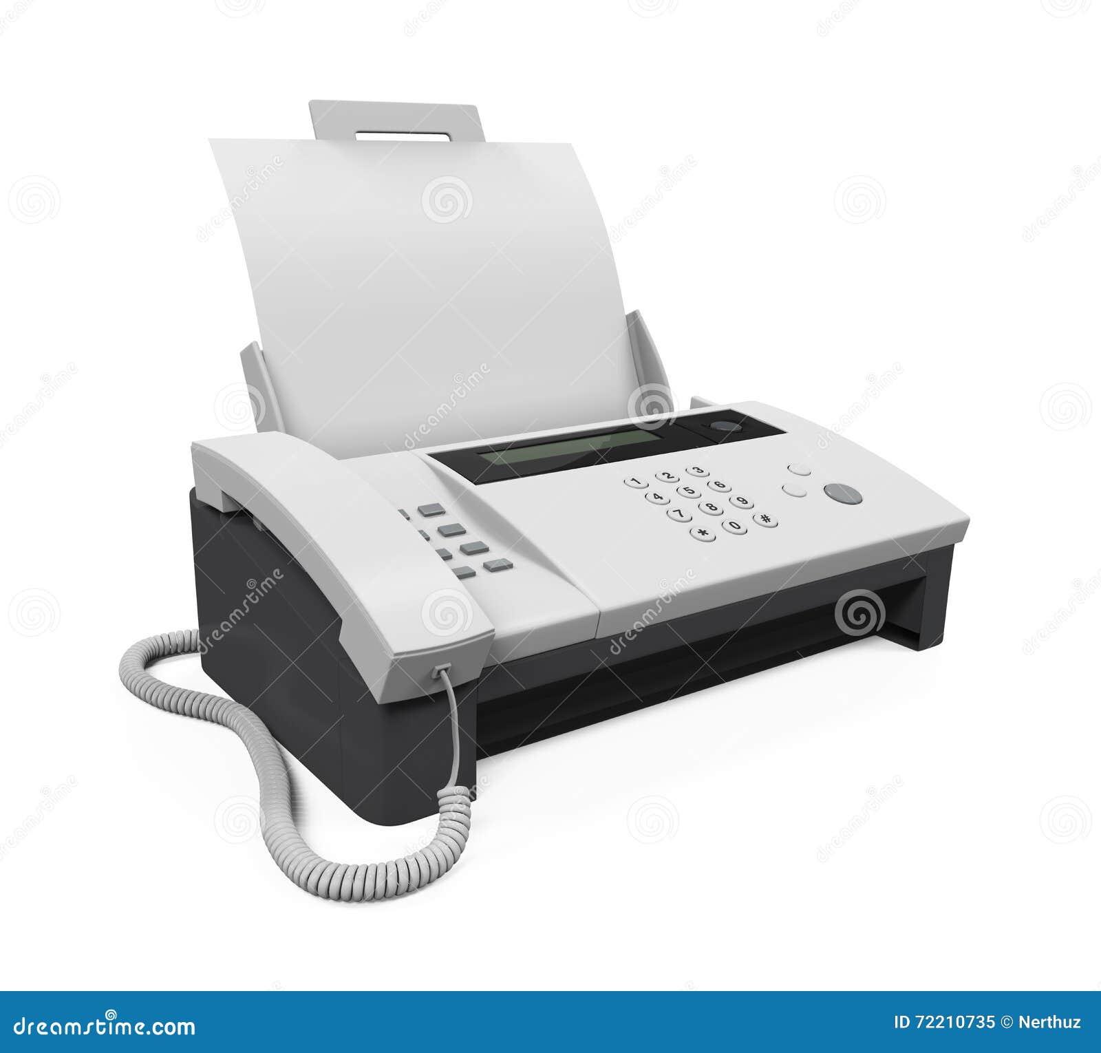Fax Machine with Paper stock illustration. Illustration of letter ...