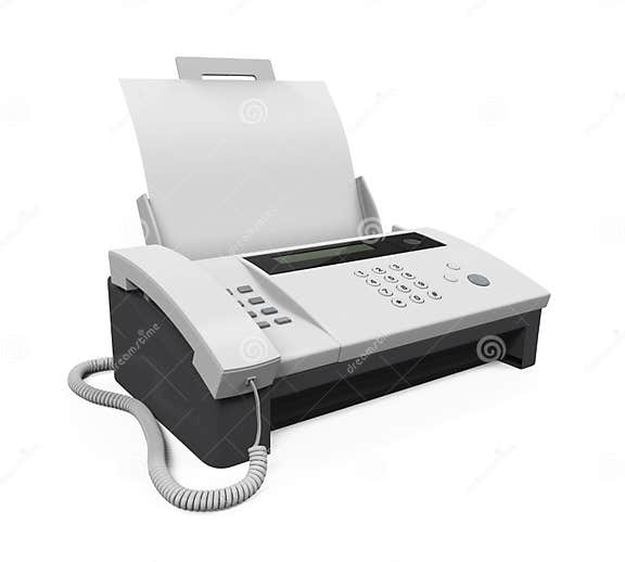 Fax Machine with Paper stock illustration. Illustration of letter ...