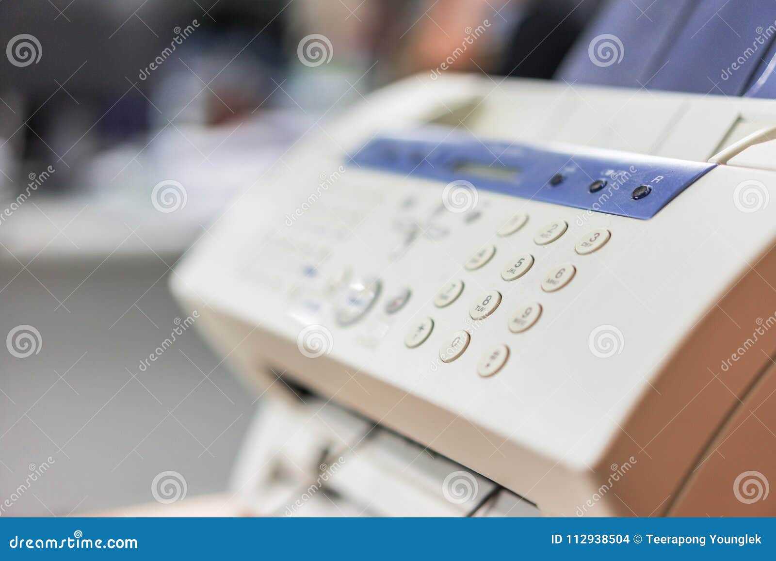 A Fax Machine is Placed on the Office Desk. Stock Photo - Image of ...