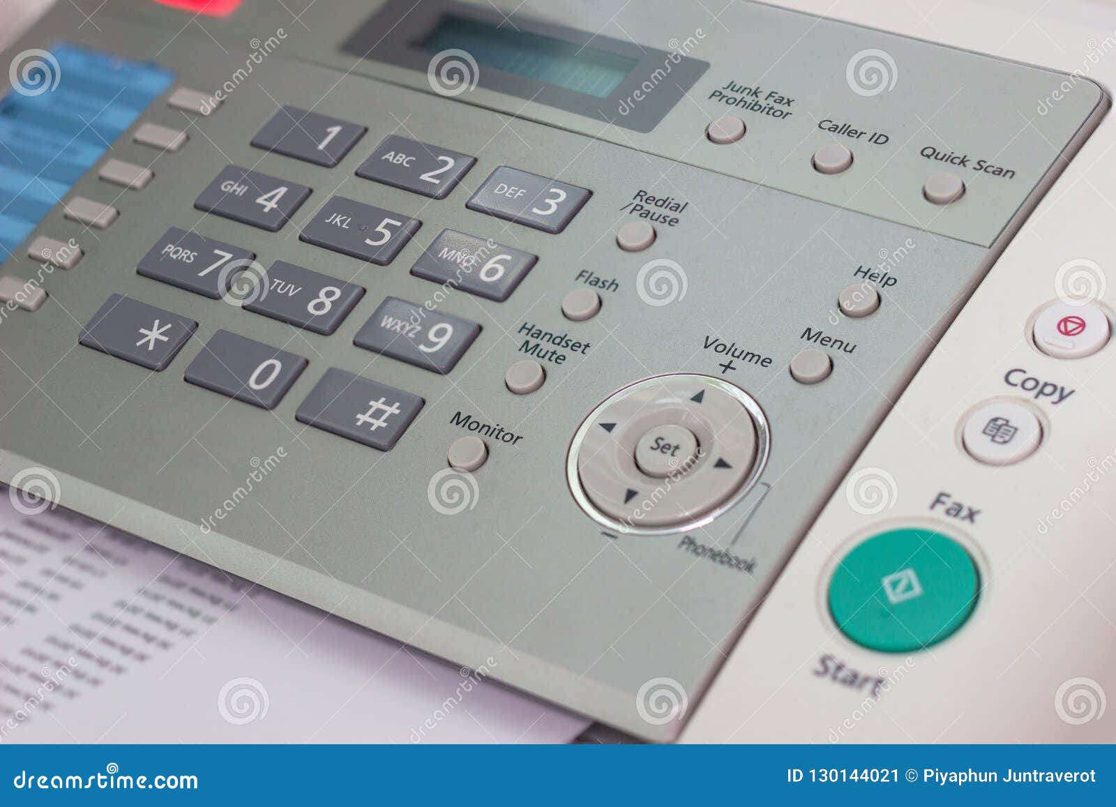 The Fax Machine for Sending Documents in the Office Stock Image - Image ...