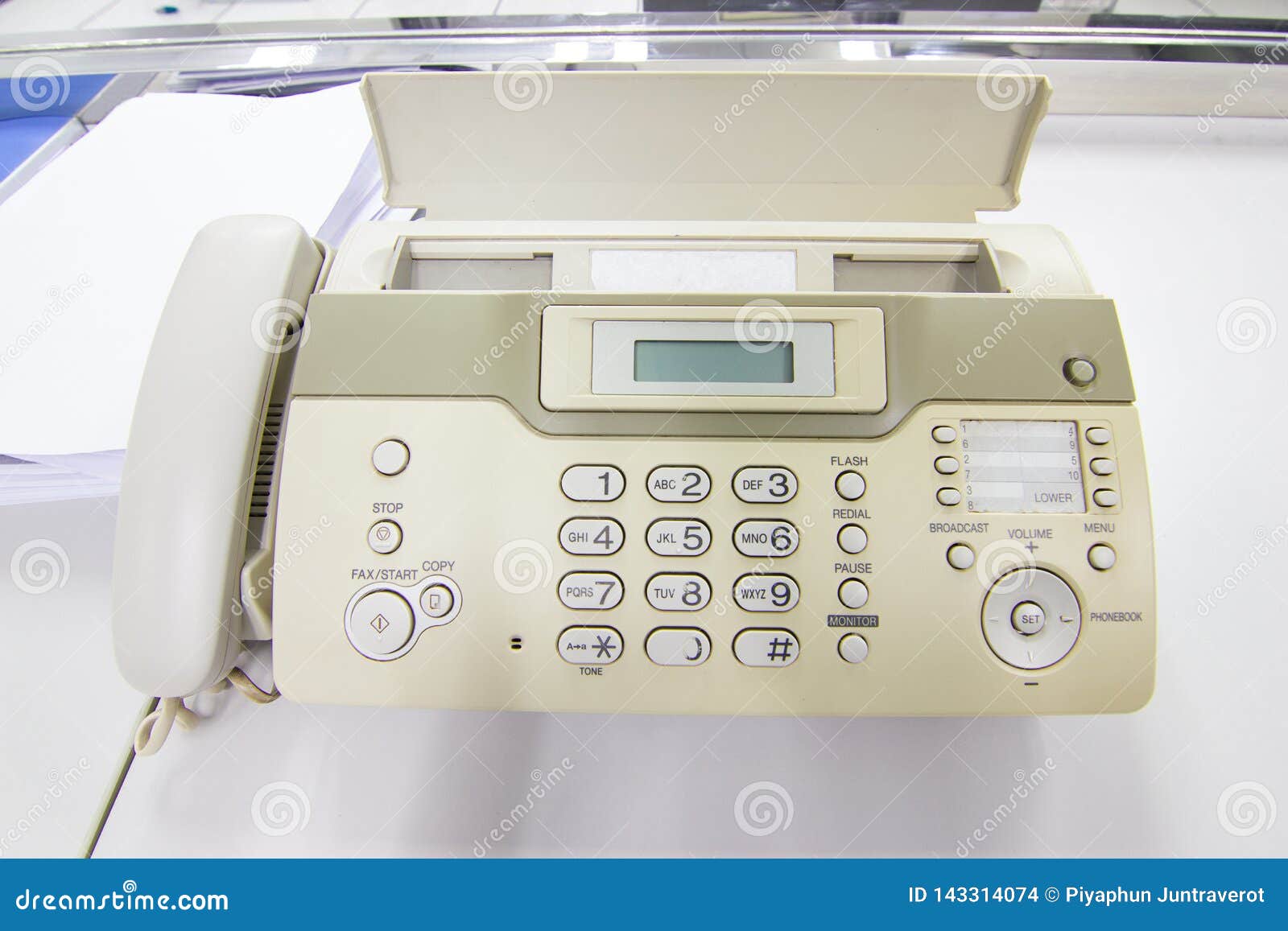 The Fax Machine for Sending Documents in the Office Stock Photo - Image ...
