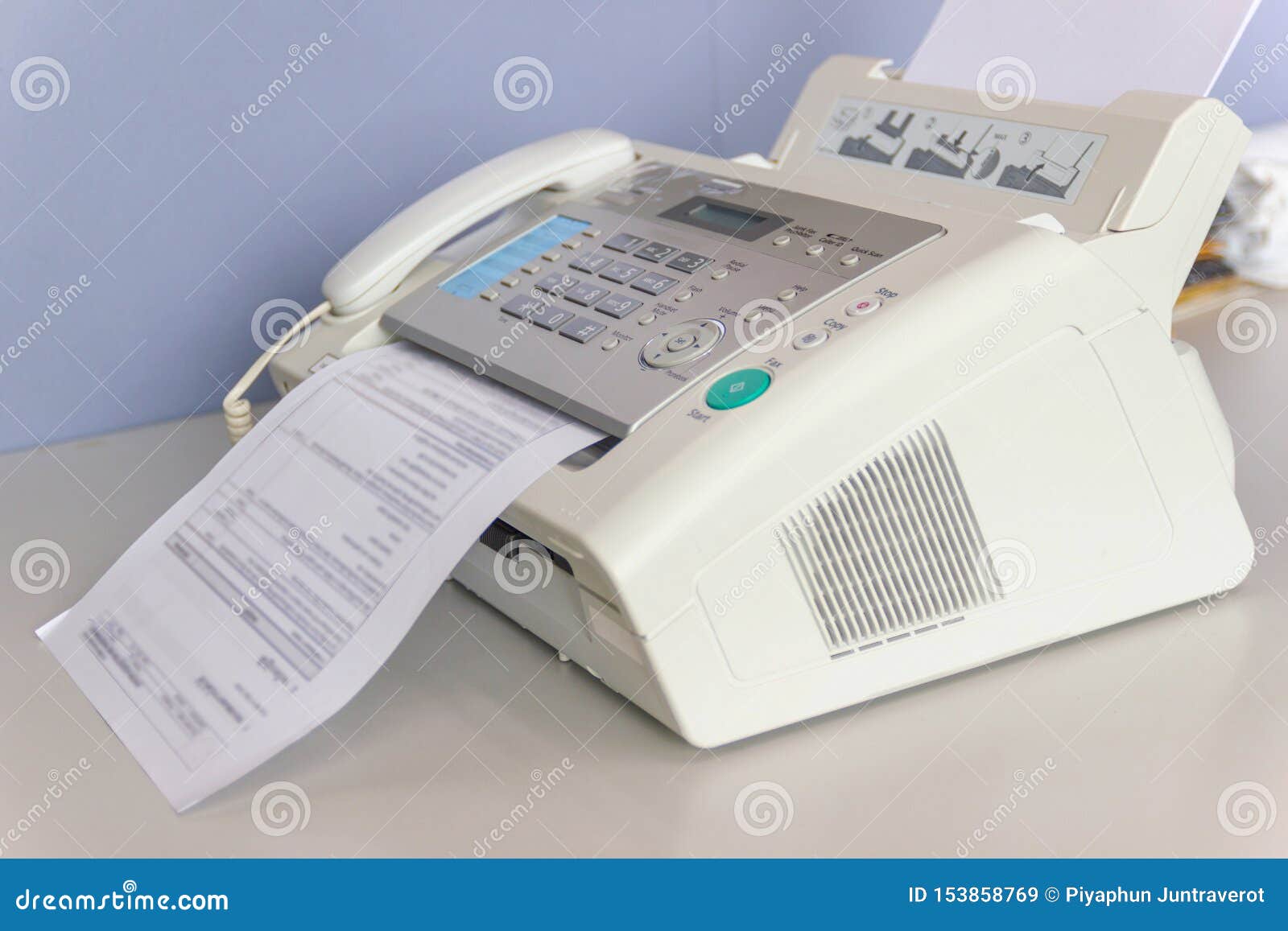 The Fax Machine for Sending Documents in the Office Stock Image - Image ...