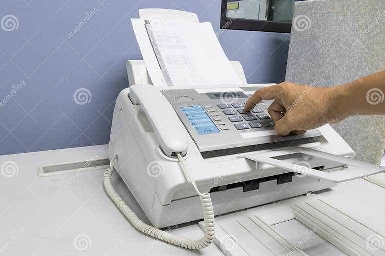 The Fax Machine Use for Sending Documents in the Office Stock Image ...