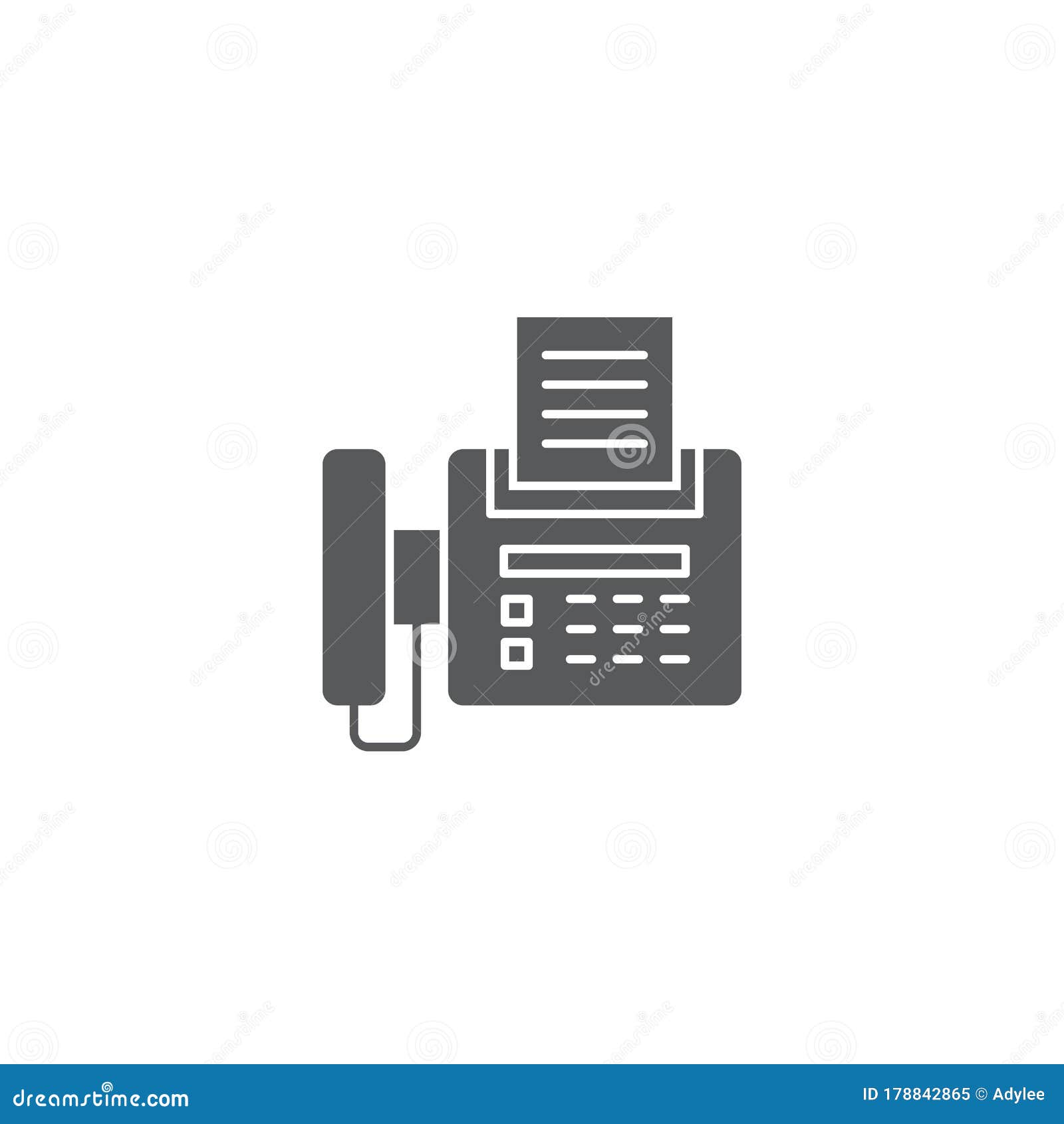 Fax Machine Vector Icon Symbol Isolated on White Background Stock ...