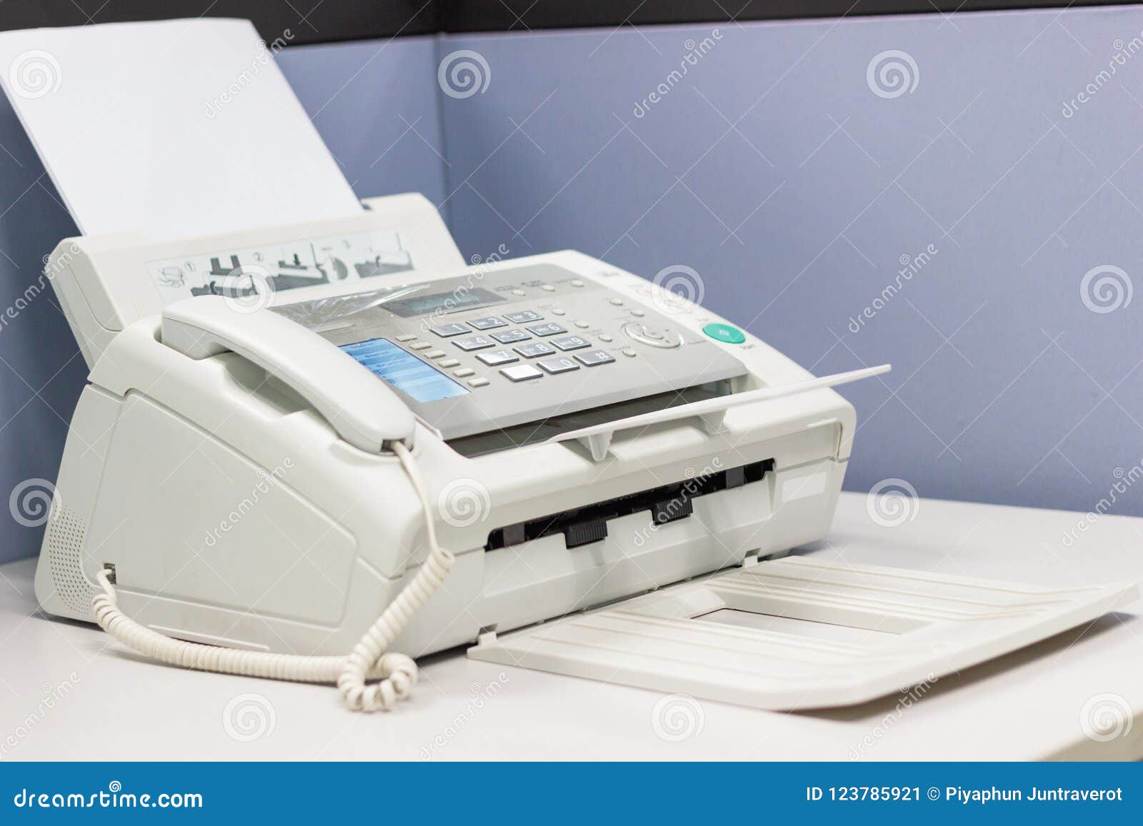 The Fax Machine in the Work Office Stock Image - Image of phone ...