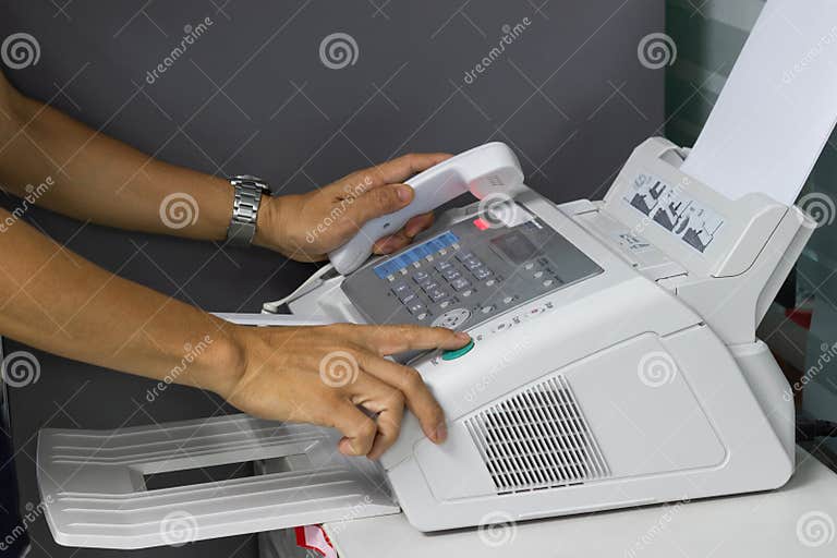 The Fax Machine in the Work Office Stock Photo - Image of adult, office ...