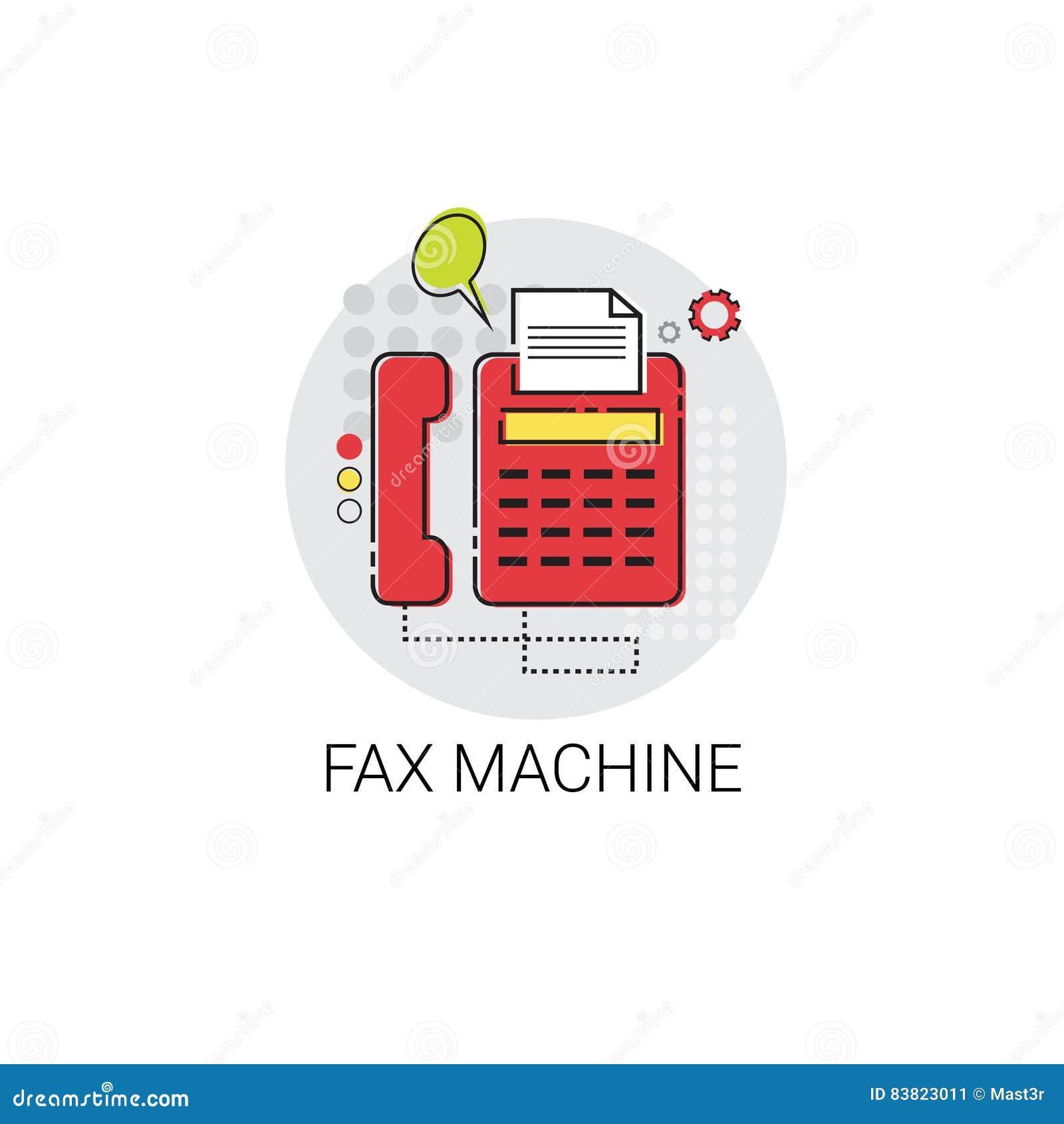 Fax Machine Work Office Technology Device Icon Stock Vector ...