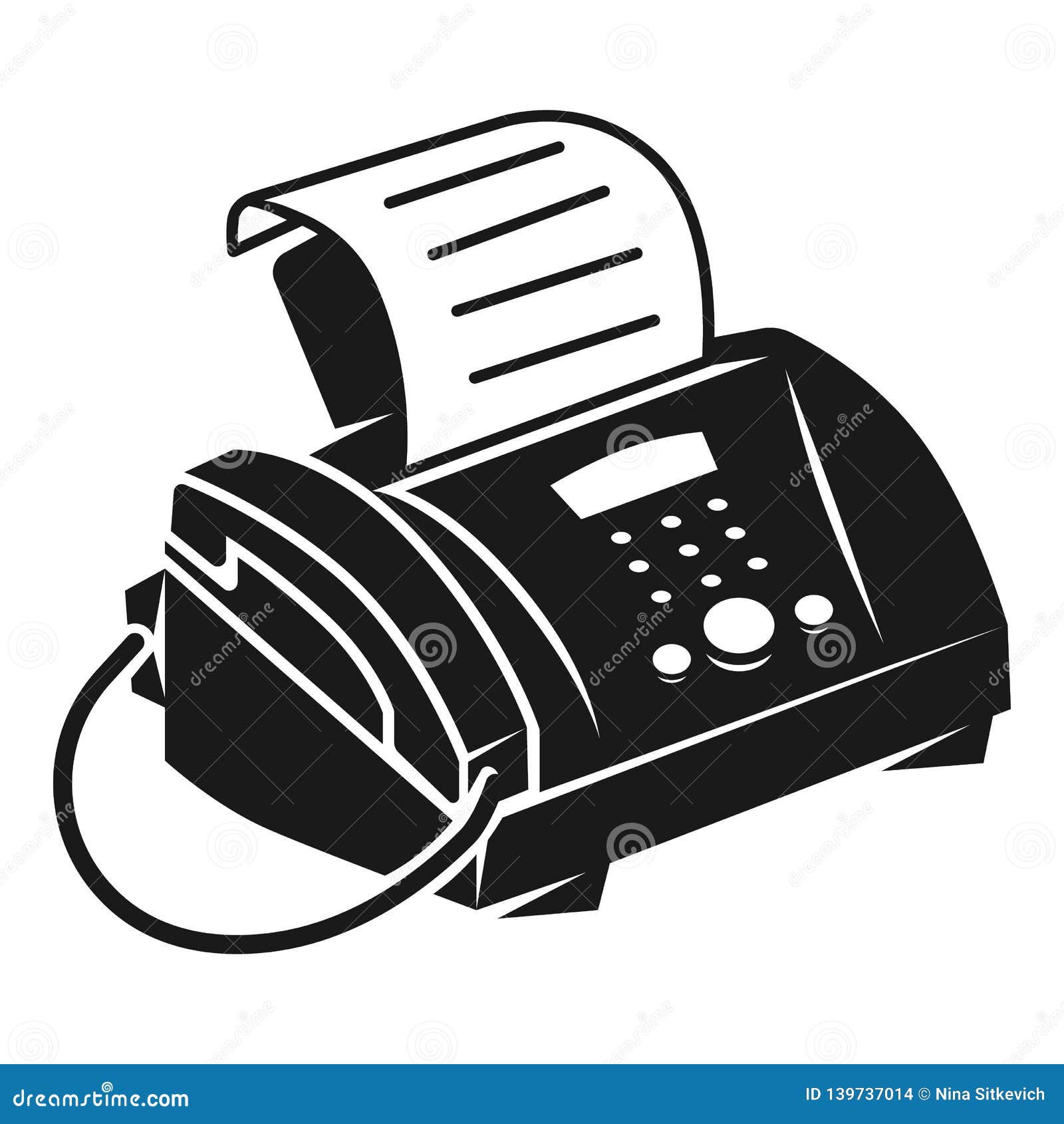 Fax Perspective View Icon, Simple Style Stock Vector - Illustration of ...