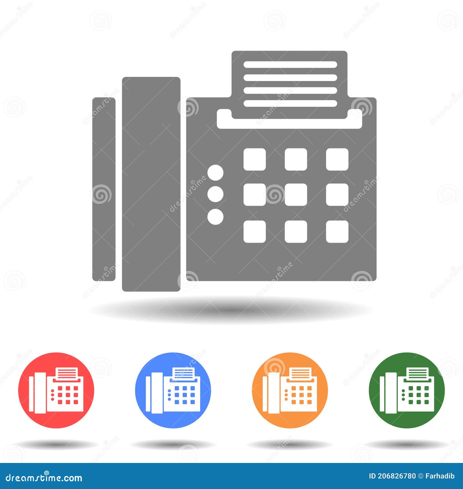 Fax Phone Icon Vector Isolated Stock Vector - Illustration of vector ...