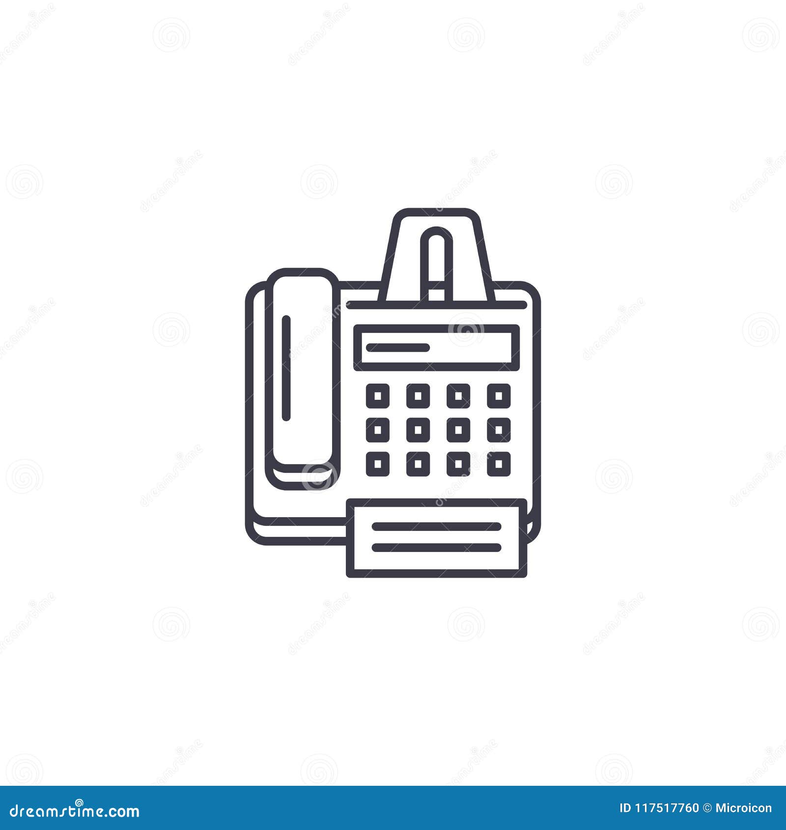 Fax Printer Machine Linear Icon Concept. Fax Printer Machine Line ...