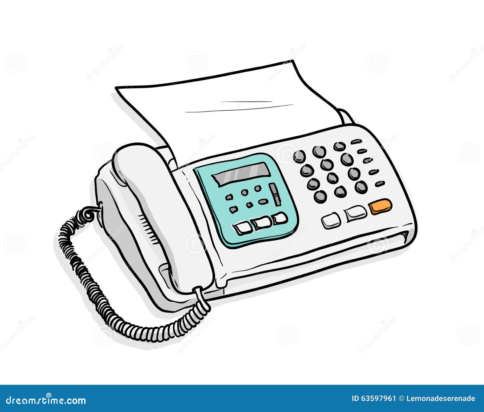 Fax Telephone ilustración del vector. Ilustración de papel - 63597961