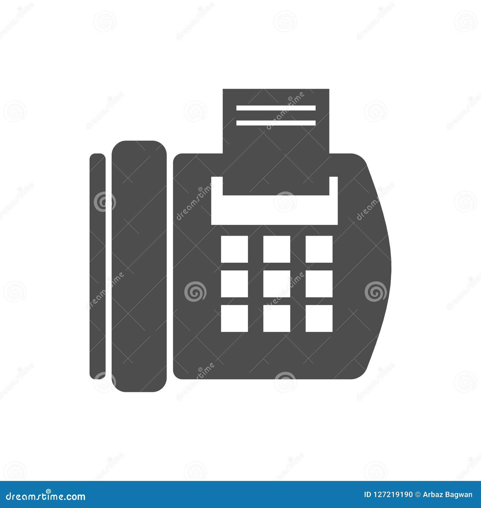 Fax telephone icon stock vector. Illustration of machine - 127219190