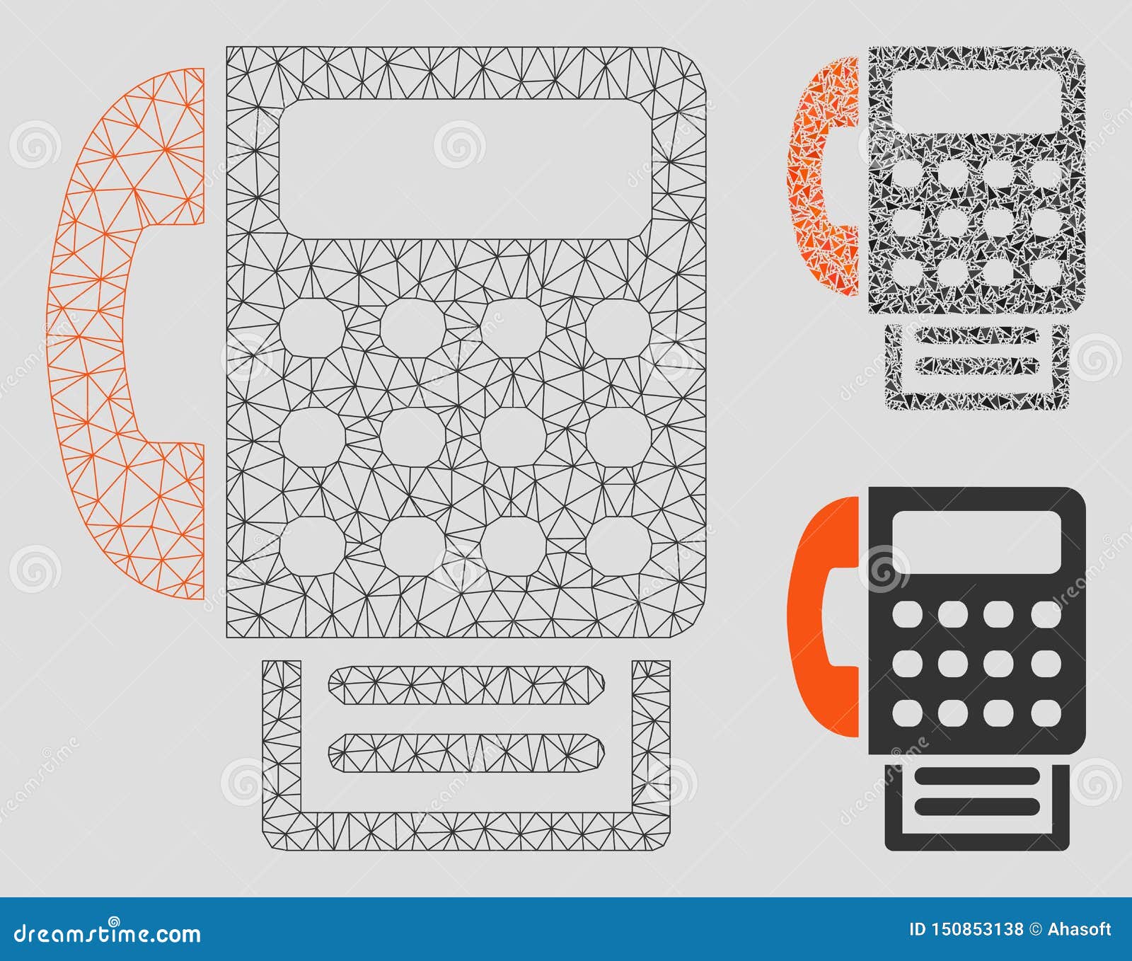 Fax Vector Mesh 2D Model and Triangle Mosaic Icon Stock Vector ...