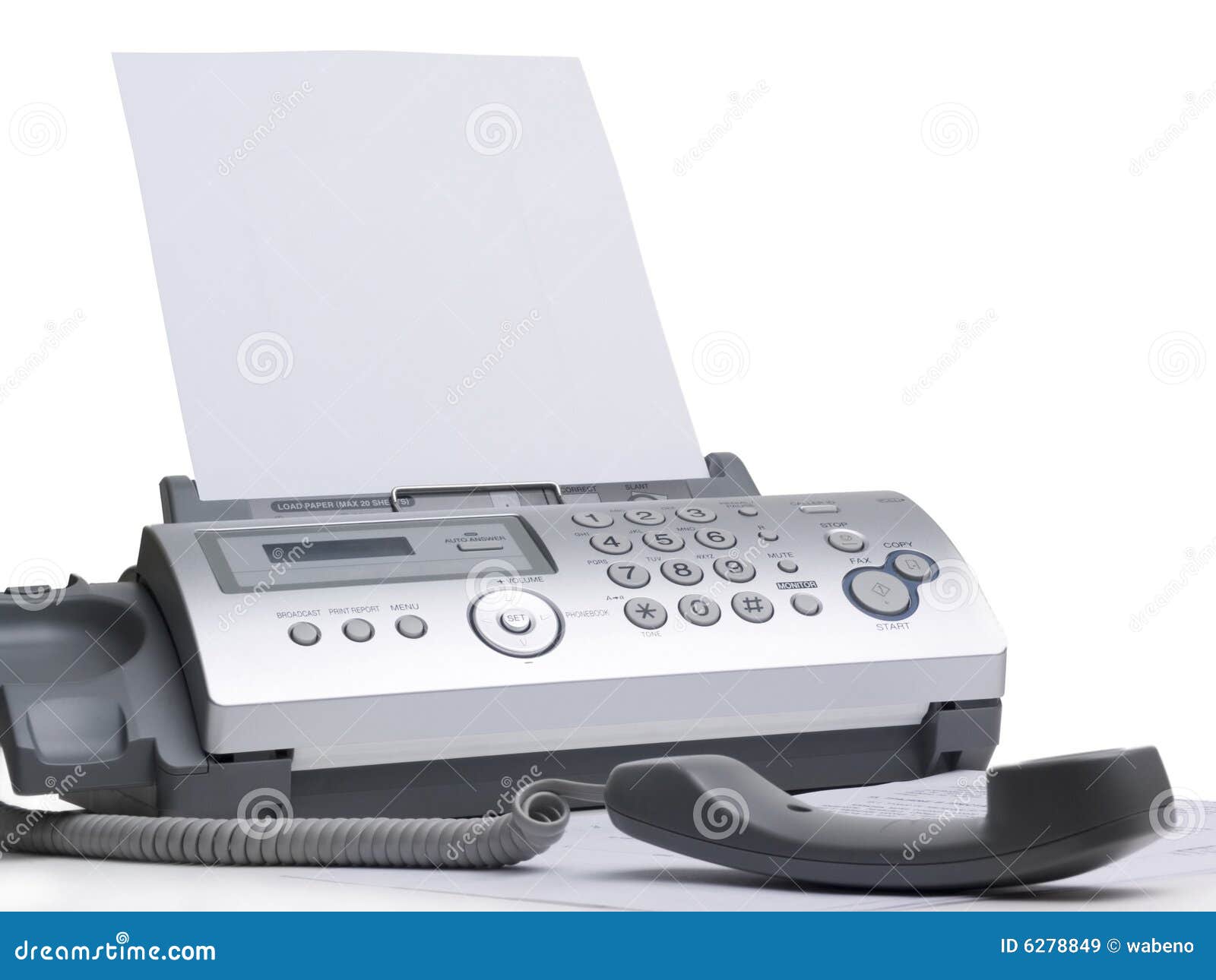 Faxapparaat stock afbeelding. Image of document, communiceer - 6278849