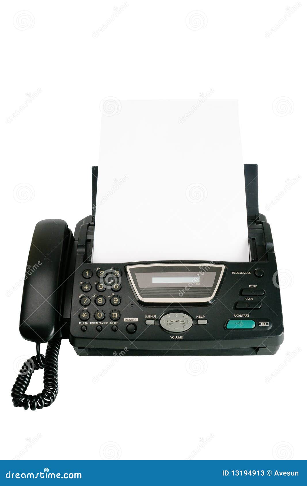 Faxapparaat met document stock afbeelding. Image of zaken - 13194913