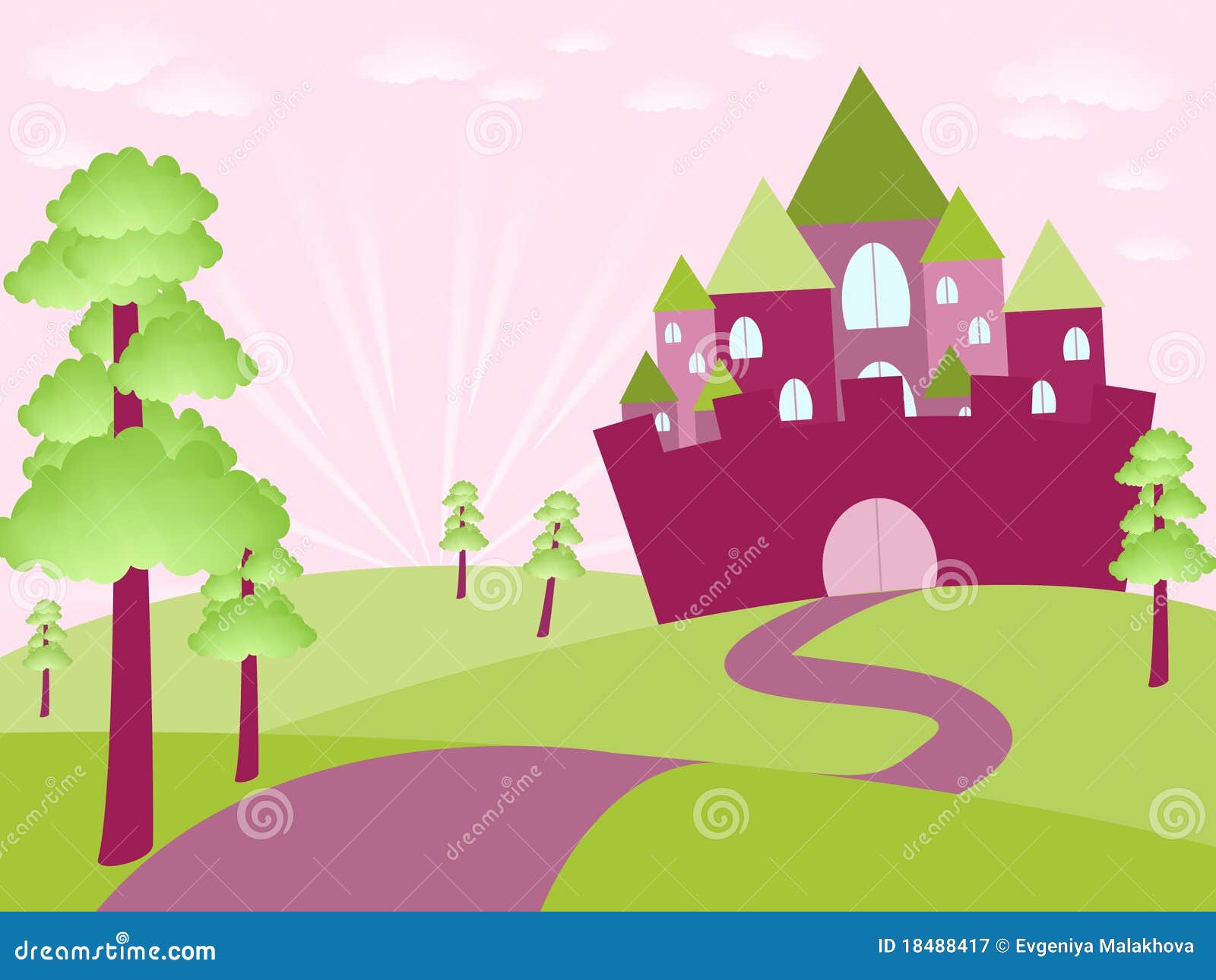 Fayry castle stock vector. Illustration of meadow, cloud - 18488417