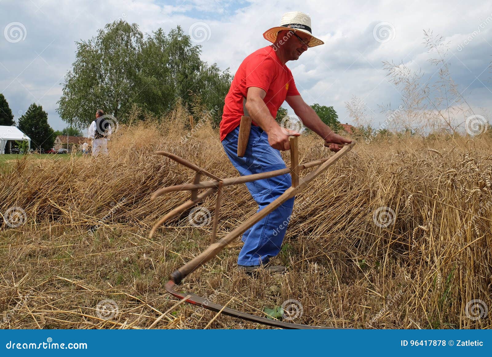 Fazendeiro Que Colhe O Trigo Com Foice Foto de Stock Editorial - Imagem ...