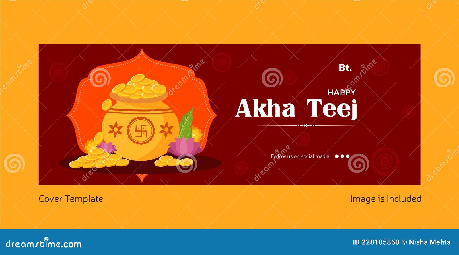 Happy Akha Teej Cover Page Template Stock Vector - Illustration of ...