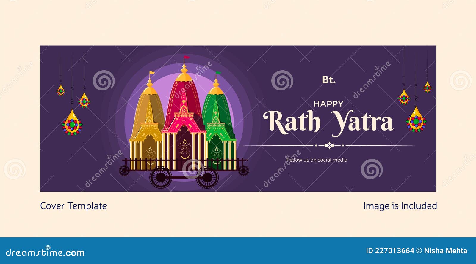 Banner Design of Rath Yatra Festival Stock Vector - Illustration of ...