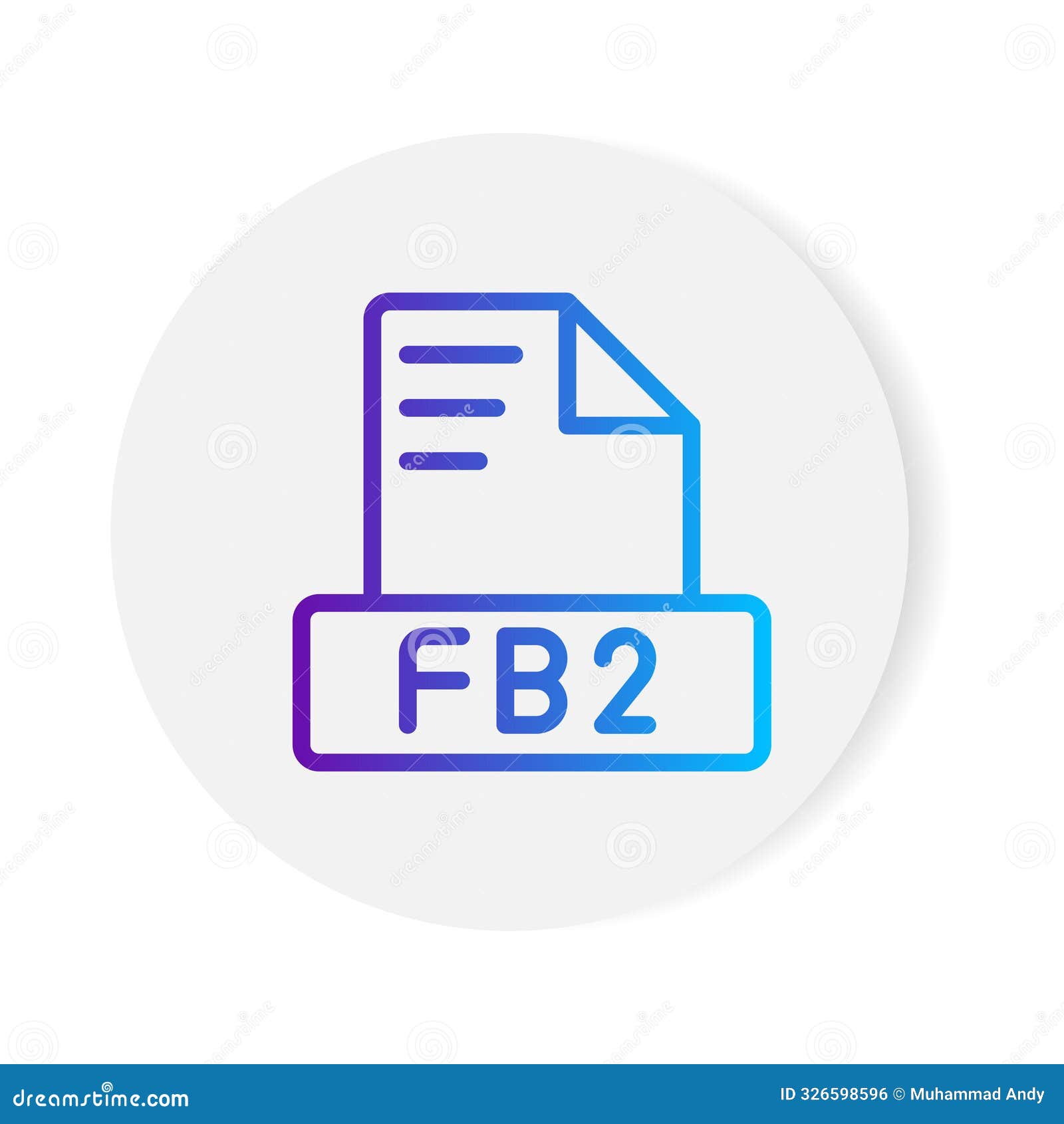 Fb2 Document Format File Icon. with Gradient Outlines. Vector ...