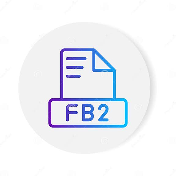 Fb2 Document Format File Icon. with Gradient Outlines. Vector ...