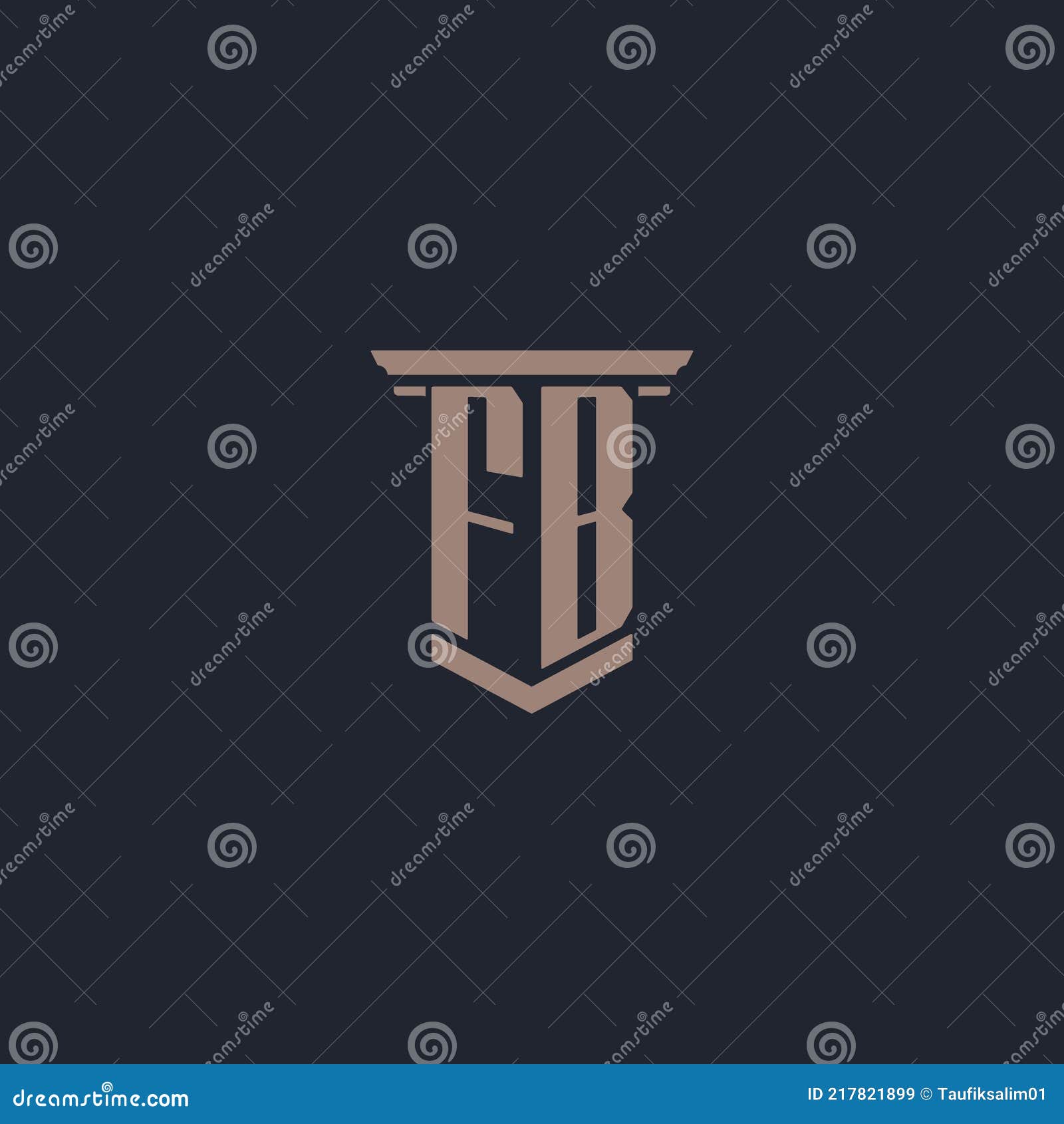 FB Initial Monogram Logo with Pillar Style Design Stock Vector ...