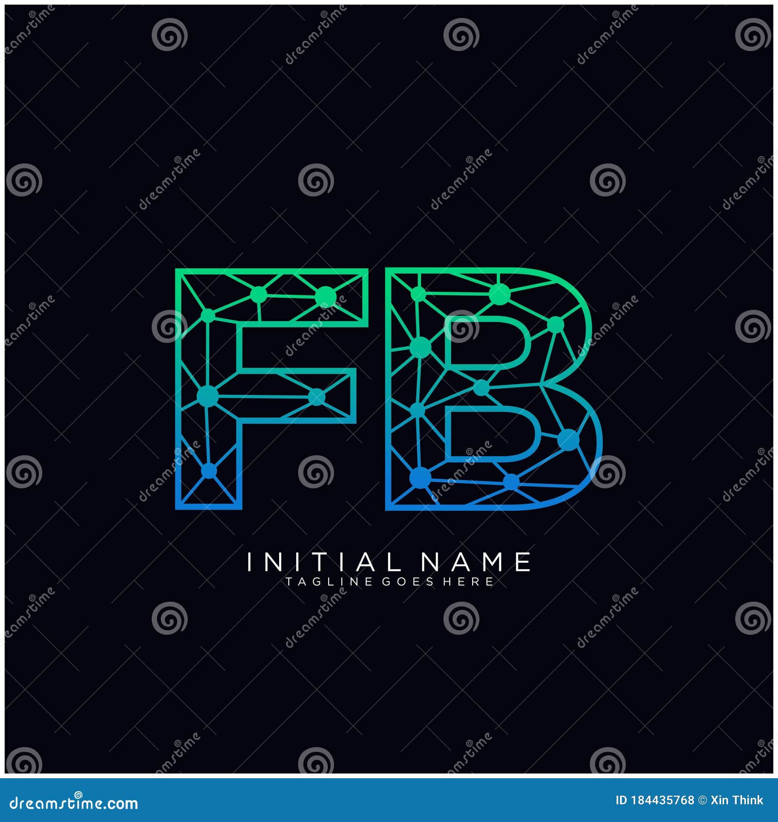 FB Letter Logo Icon Design Template Elements Stock Vector ...