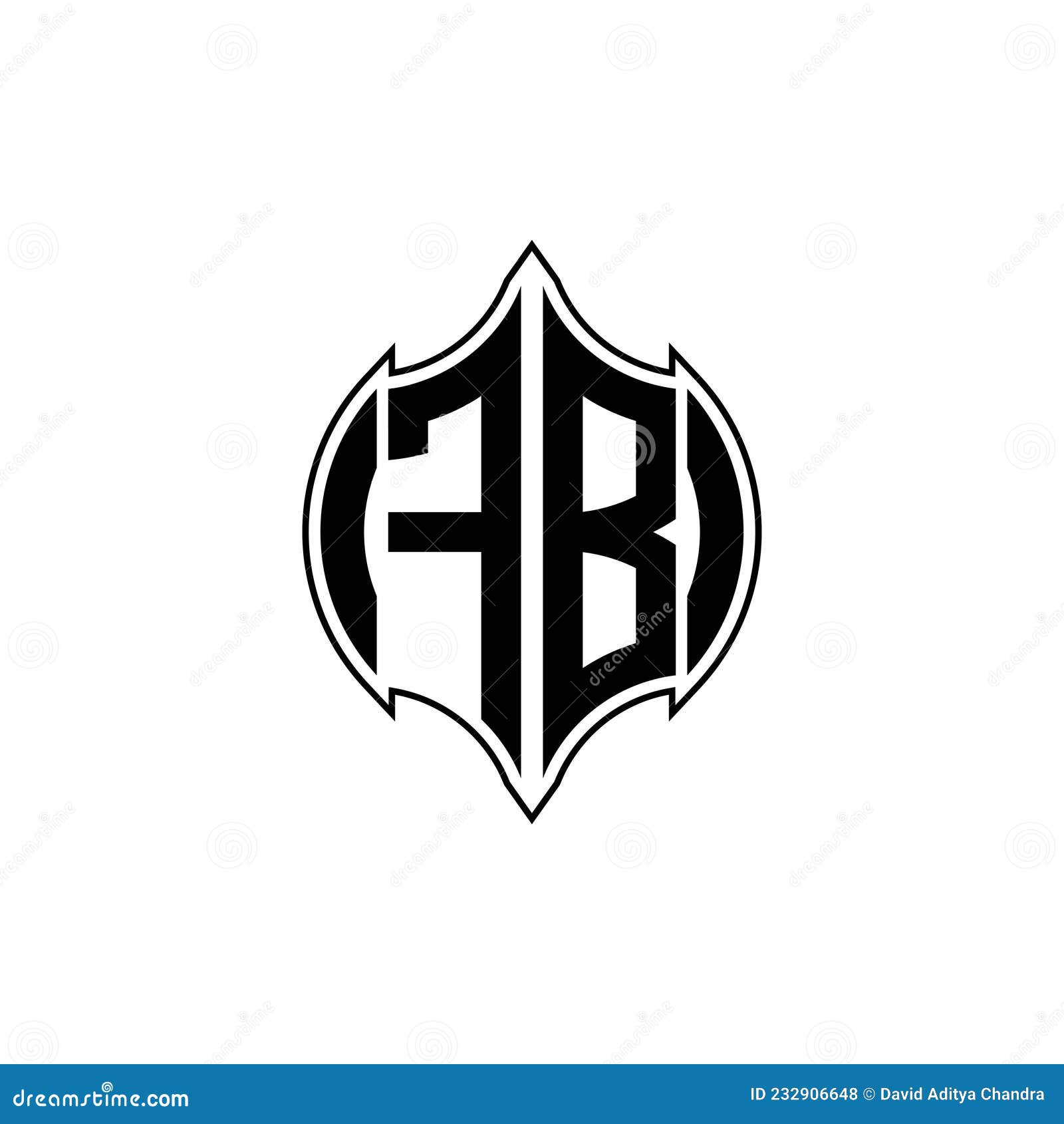 FB Logo Monogram Geometric Shield Shape Style Stock Vector ...