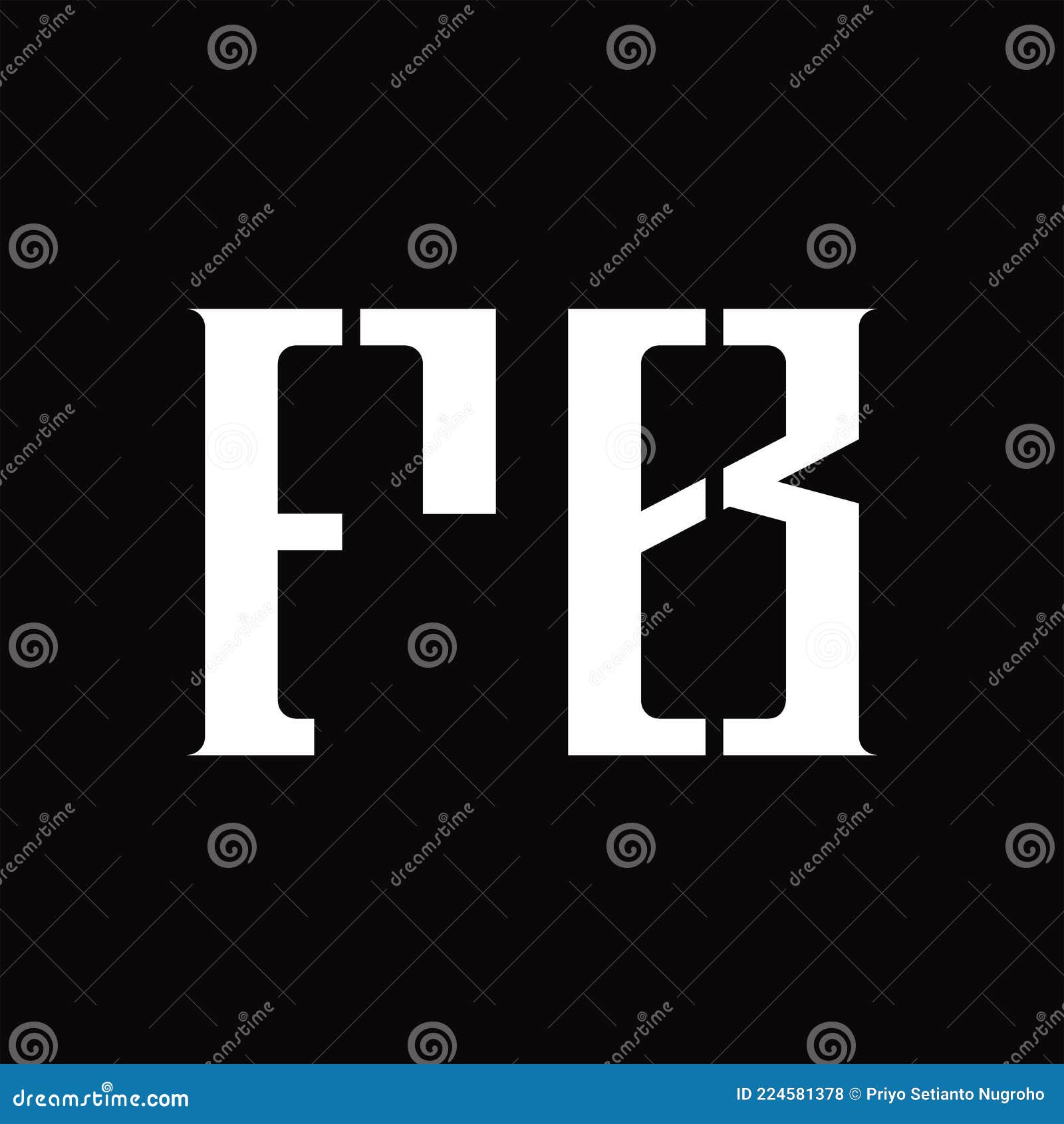 FB Logo Monogram with Middle Slice Design Template Stock Vector ...