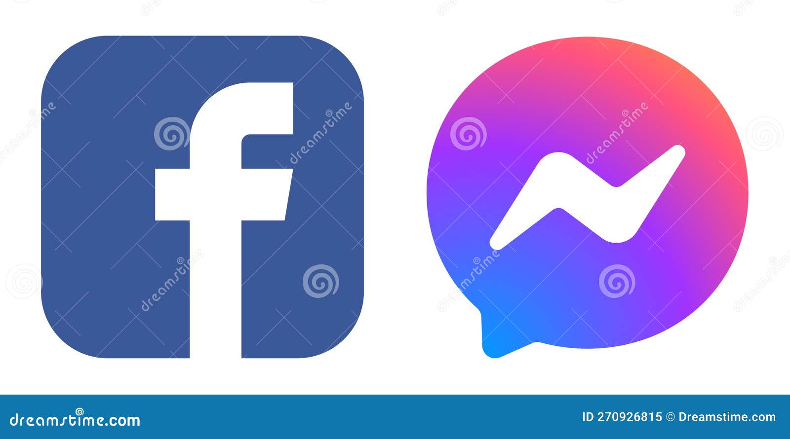Facebook Messenger Icons Vector Logo Editorial Image - Illustration of ...