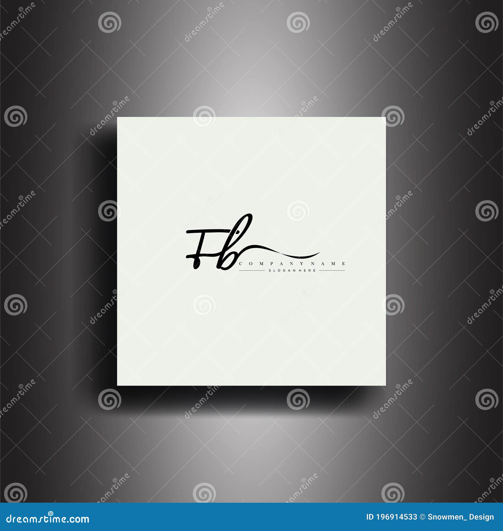 FB Signature Style Monogram.Calligraphic Lettering Icon and Handwriting ...