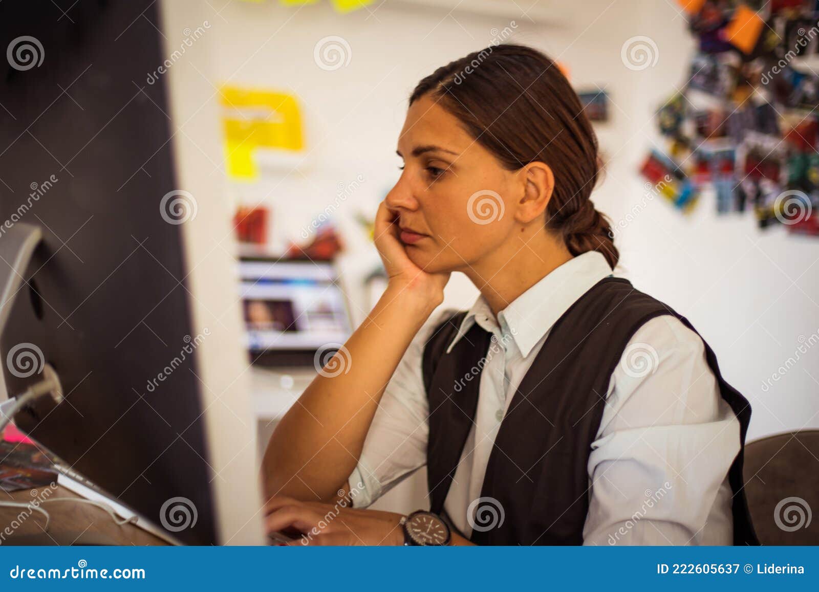 FBI Female Working Agent in Her Office. Stock Image - Image of ...