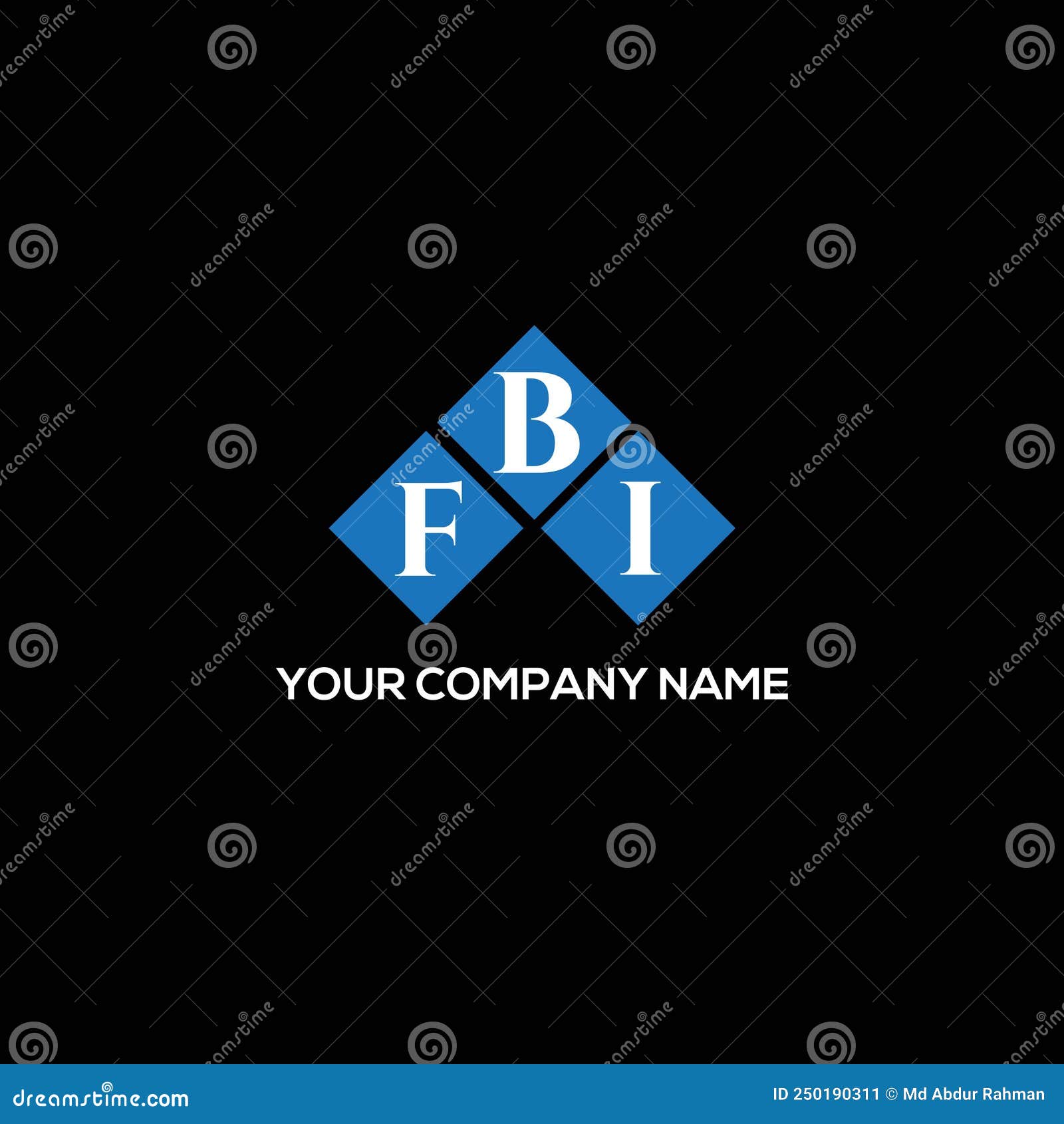 FBI Letter Logo Design on BLACK Background. FBI Creative Initials ...
