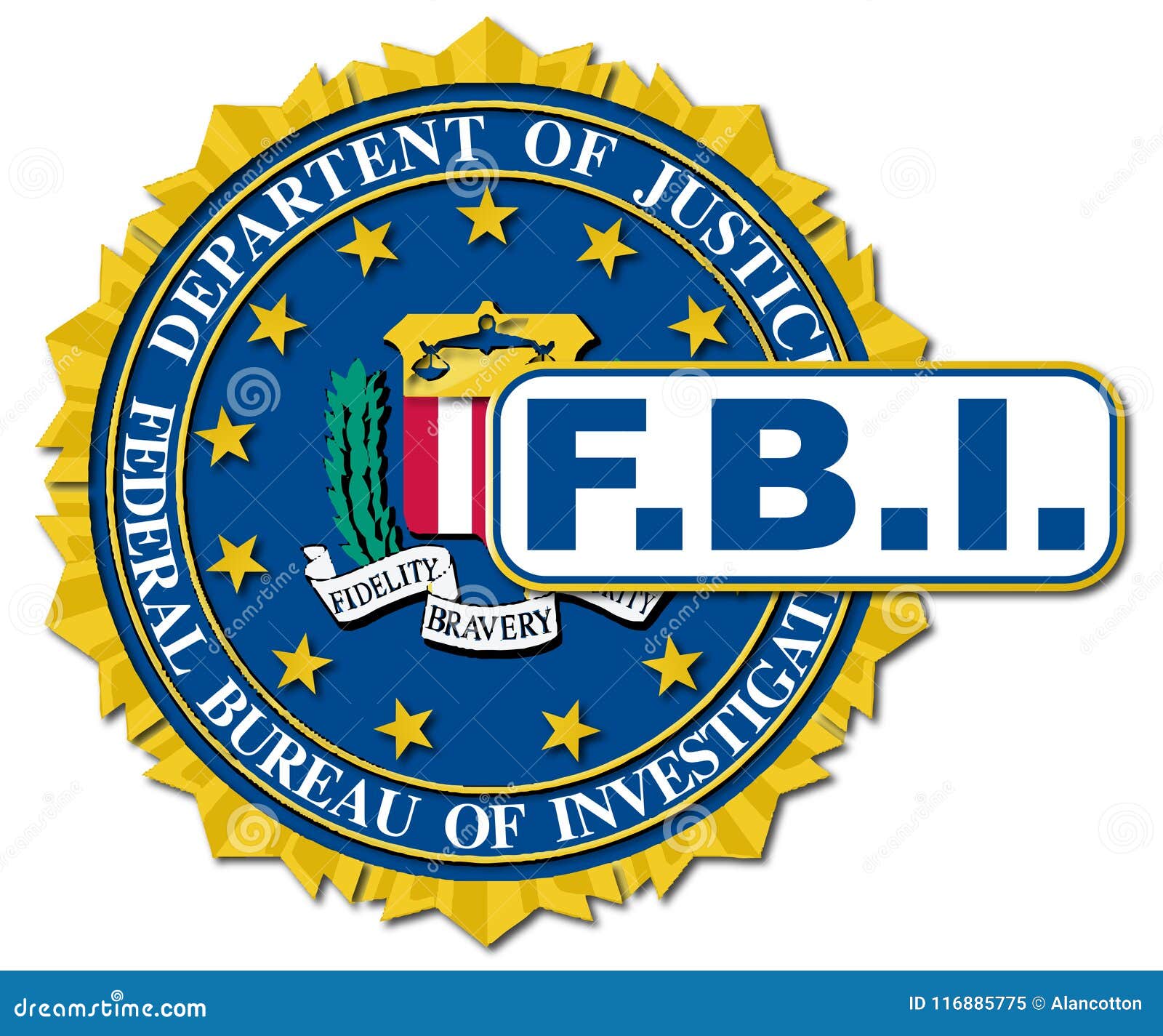 Fbi Seal Mockup Over A White Background Stock Vector Illustration Of America Graphic 116885775