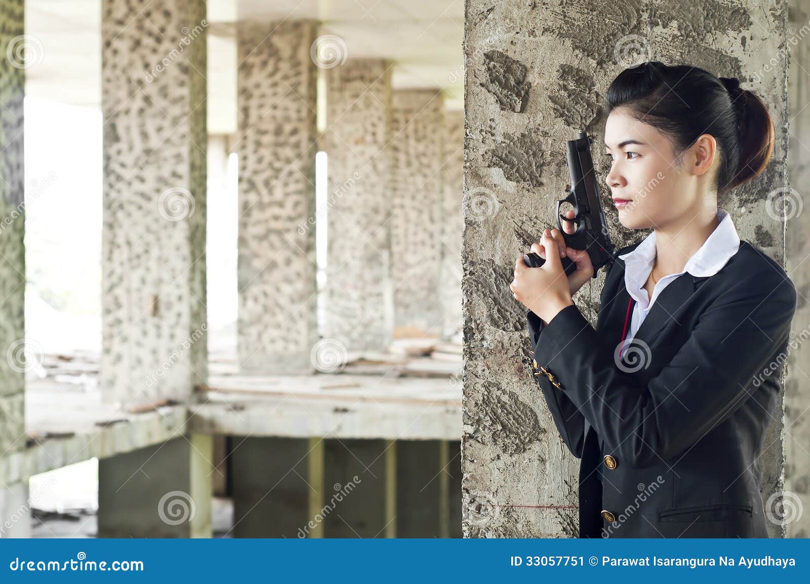 FBI woman agent. stock image. Image of beautiful, building - 33057751