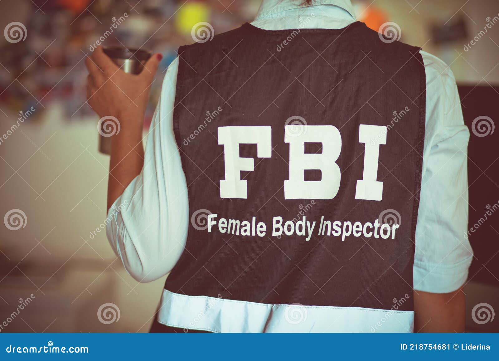 FBI Woman in Office with Cup of Coffee Stock Image - Image of force ...