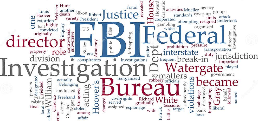 FBI word cloud editorial photography. Illustration of jurisdiction ...