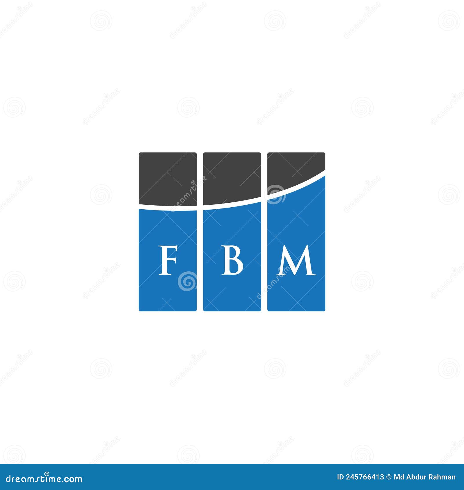FBM Letter Logo Design on WHITE Background. FBM Creative Initials ...