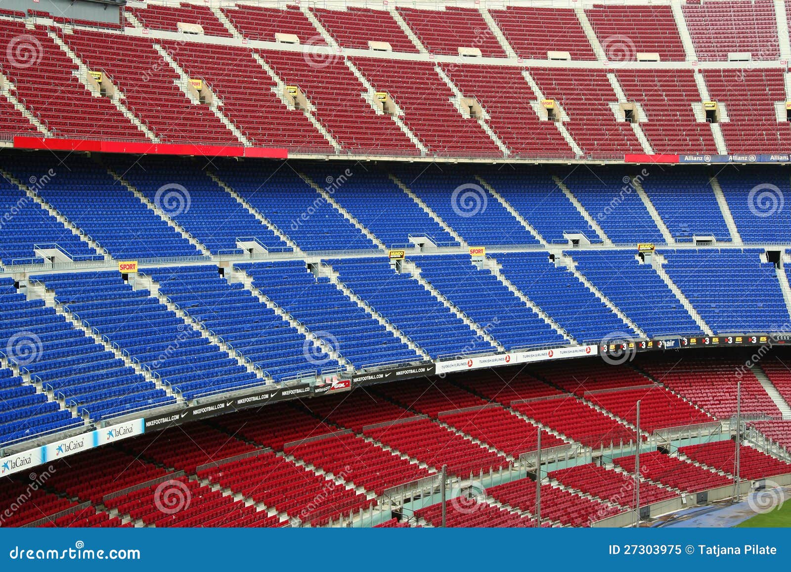 The Camp Nou Football Stadium, Home Ground To Barcelona Football Club ...