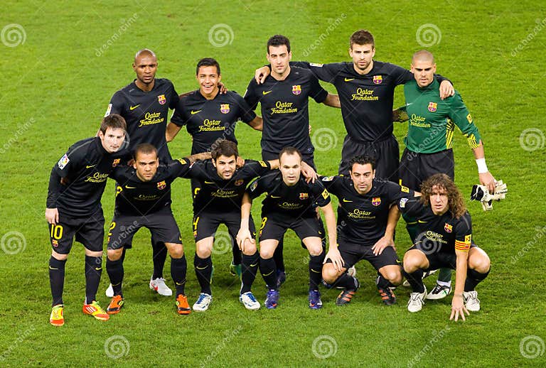 FC Barcelona lineup editorial photography. Image of andres - 22755032