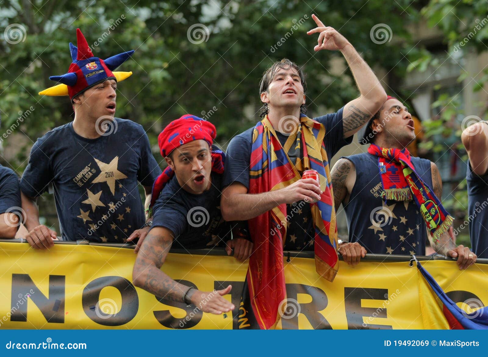 FC Barcelona players Bus editorial stock image. Image of players - 19492069